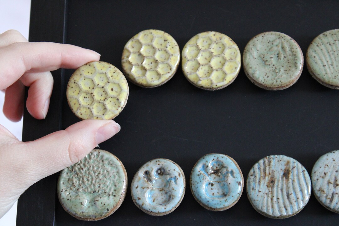Ceramic Magnets, Patterned Magnets, Textured Handmade Magnets - Etsy