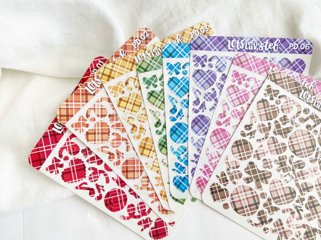 PLAID DECO Sticker Sheets 1ct/8ct // *read Description* - Etsy