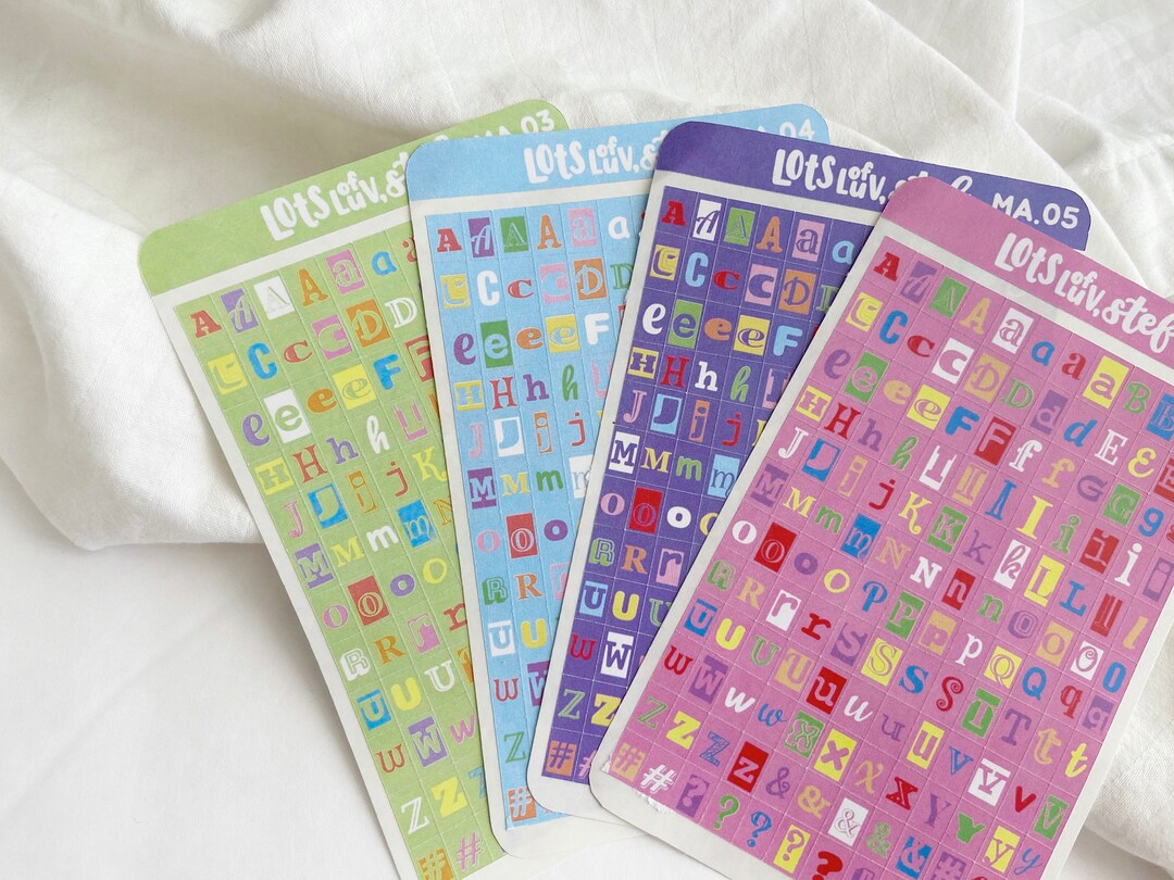 MAGAZINE ALPHABET Sticker Sheets 1ct/4ct // *read Description* - Etsy