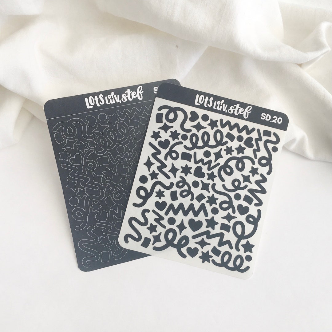 GRAYSCALE SOLID DECO Sticker Sheets 1ct/4ct // Read Description - Etsy
