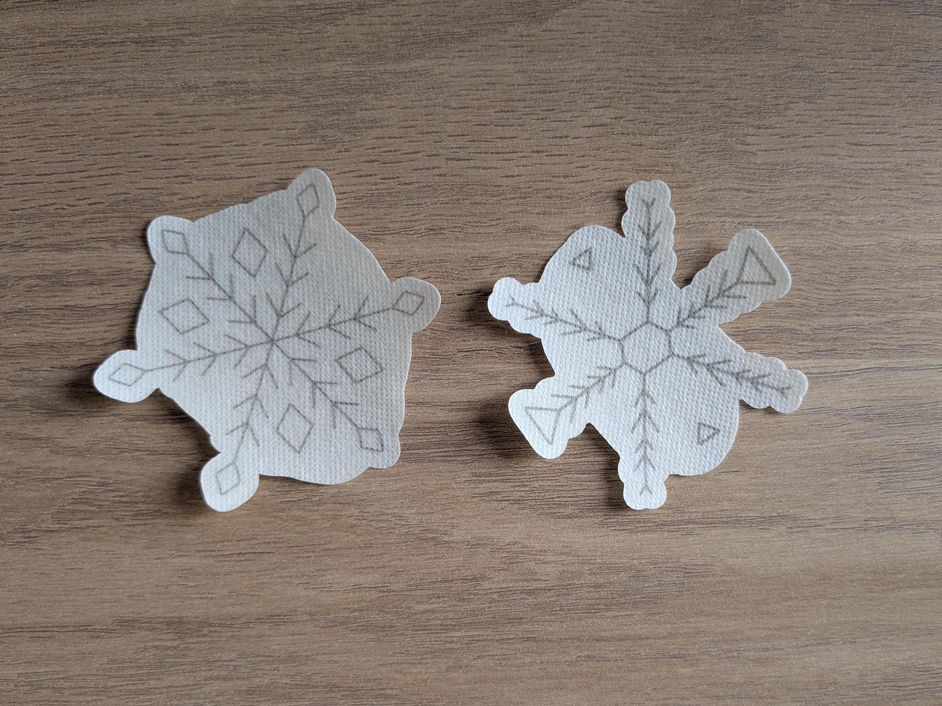 Snowflakes STICK & STITCH Embroidery Patches - 9 Water Soluble Stickers ...