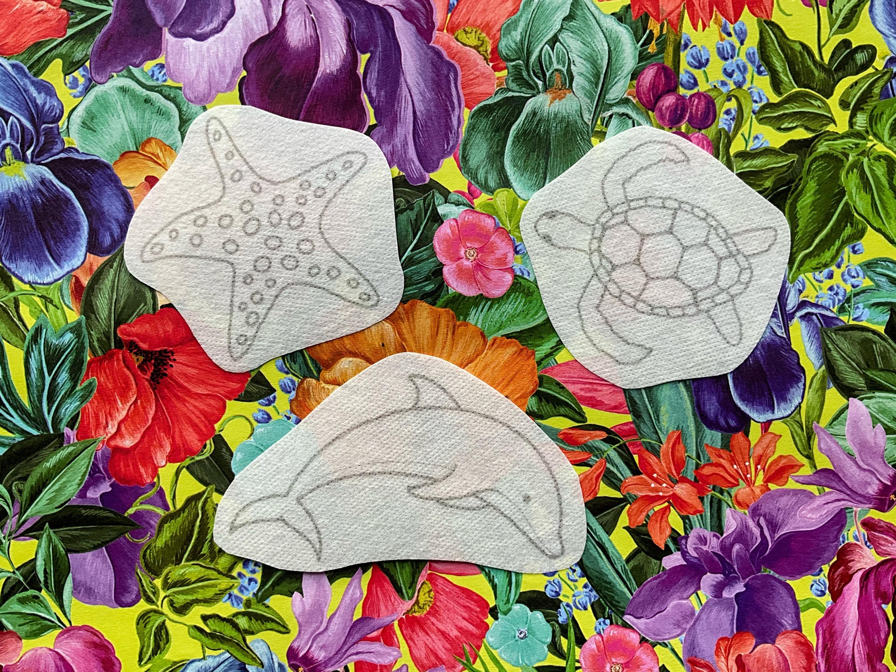 Sea Creatures STICK & STITCH Embroidery Patches - 9 Water Soluble ...