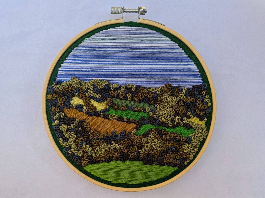 Rural English Countryside Farmland Embroidery Hoop Art - Etsy
