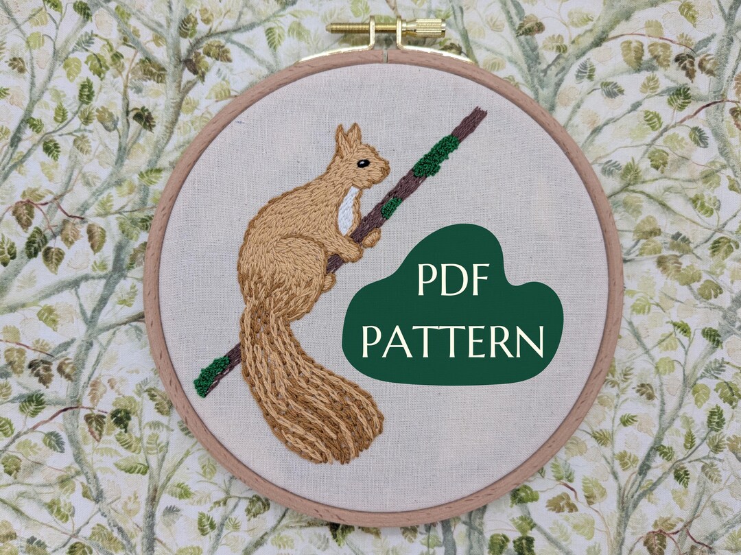 Red Squirrel Hand Embroidery Pattern: Skye Scottish Creature (PDF ...