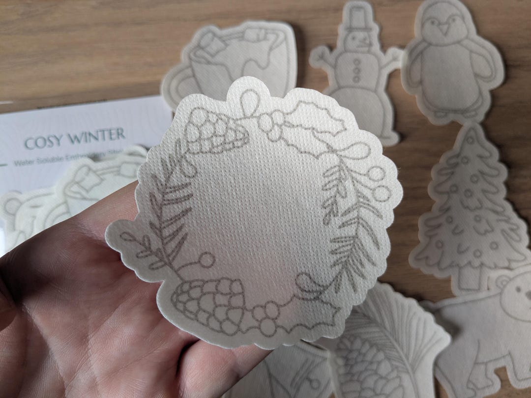 Cosy Winter STICK & STITCH Embroidery Patches - 9 Water Soluble ...