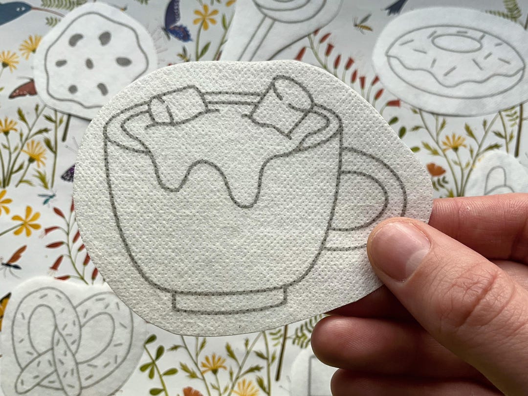Sweet Treats STICK & STITCH Embroidery Patches - 7 Water Soluble ...