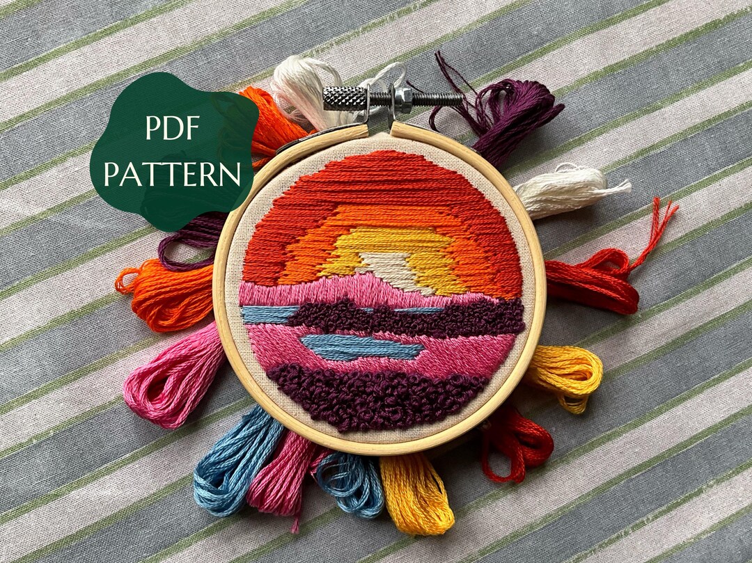 Sunrise on Heather - HAND EMBROIDERY PATTERN Digital Pdf - Etsy
