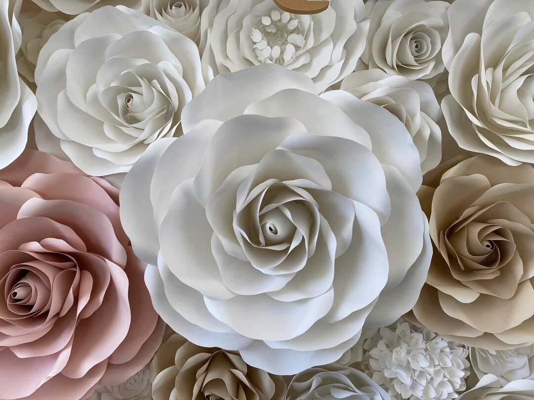 Paper Flower Backdrop Rental - Elegant Wedding Paper Flowers Backdrop ...