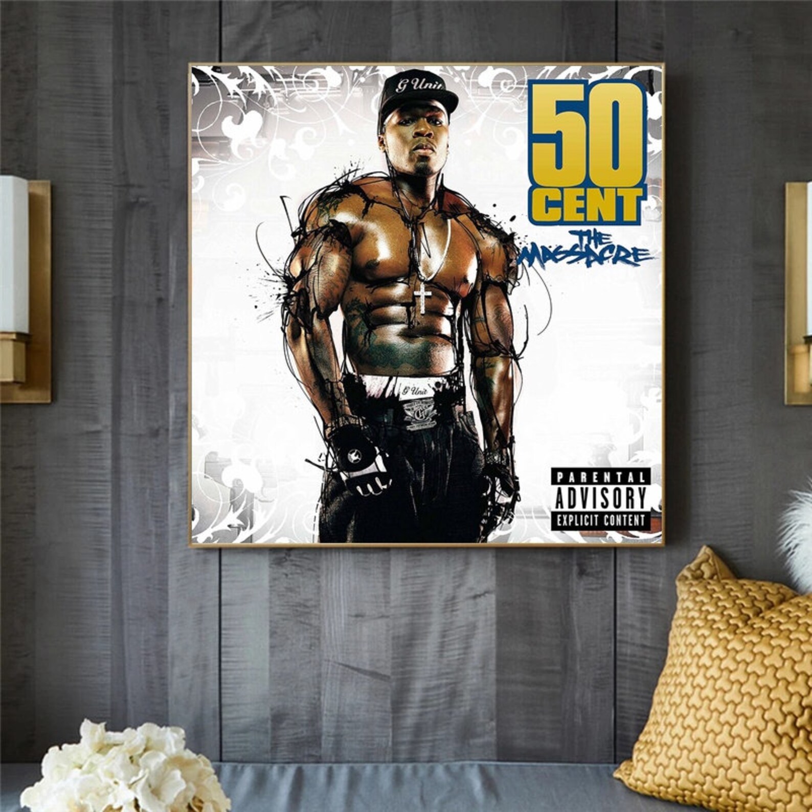 50 Cent The Massacre Album Cover Music Poster Canvas Wall Art | Etsy