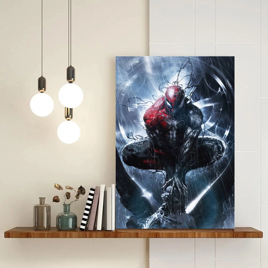 Venom and Spiderman Symbiotes Poster, Prints Wall Art Canvas Home Decor ...