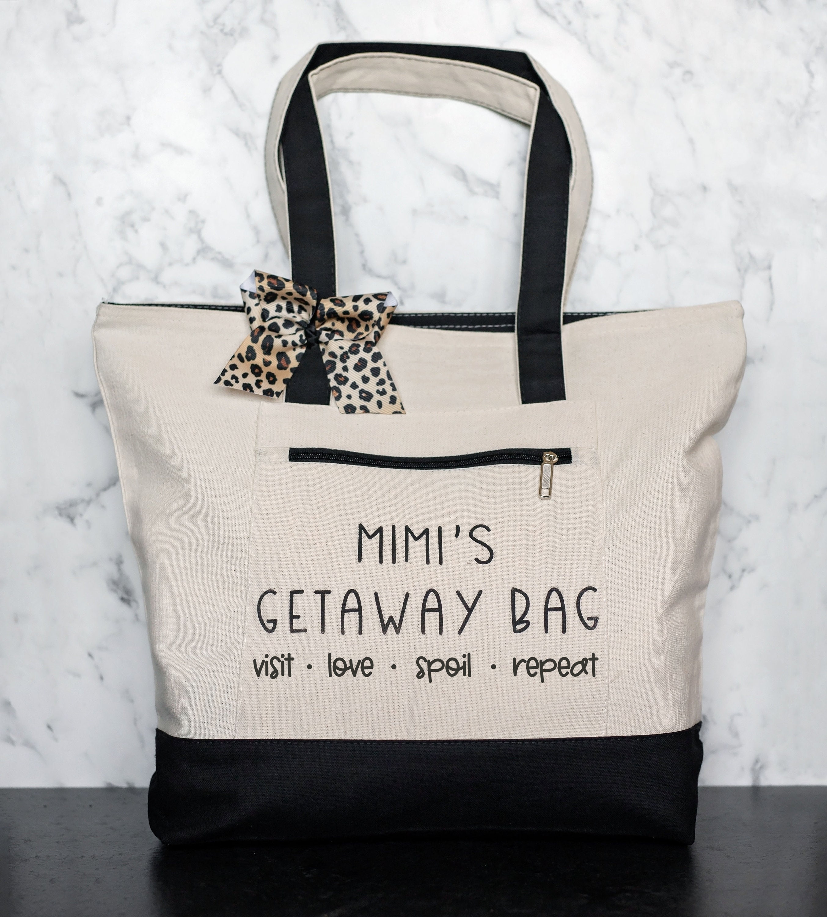 Mimi's Getaway Bag Tote Bag With Zipper Funny Grandma | Etsy