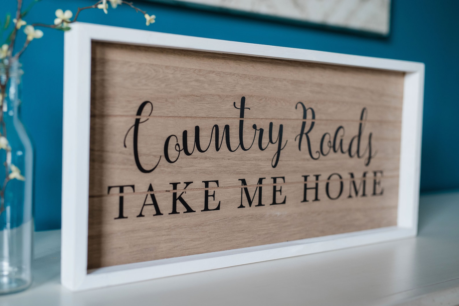 Country Road Take Me Home Framed Wood Sign Home Decor - Etsy