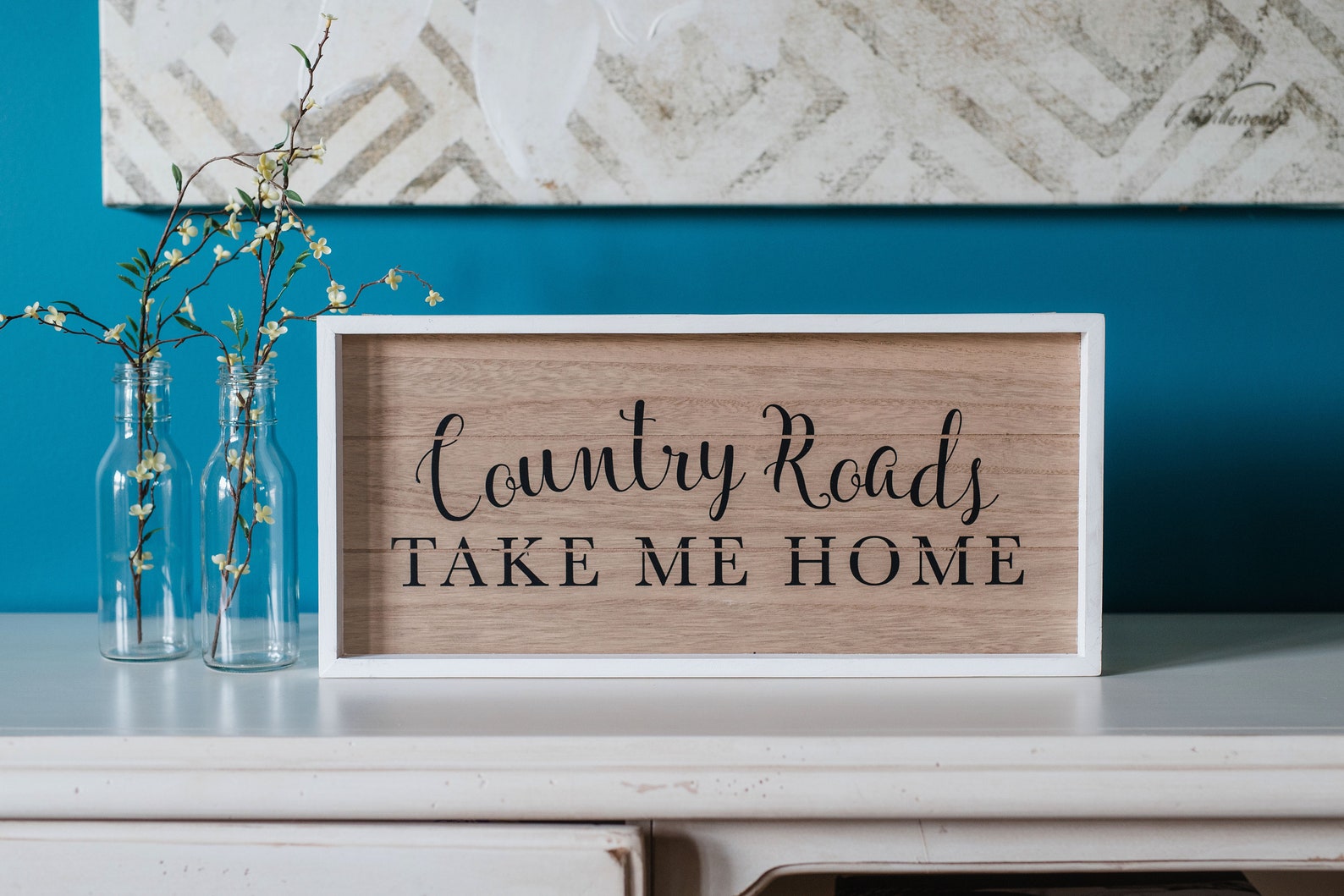 Country Road Take Me Home Framed Wood Sign Home Decor - Etsy