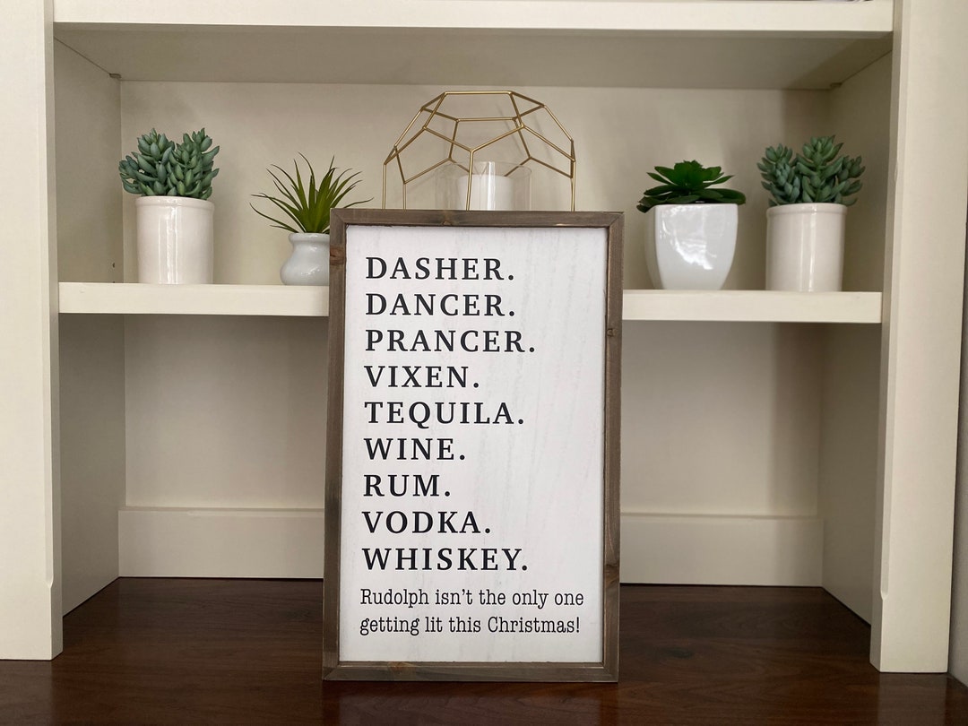 Christmas Drinking Sign With Reindeers | Getting Lit | Rudolph ...