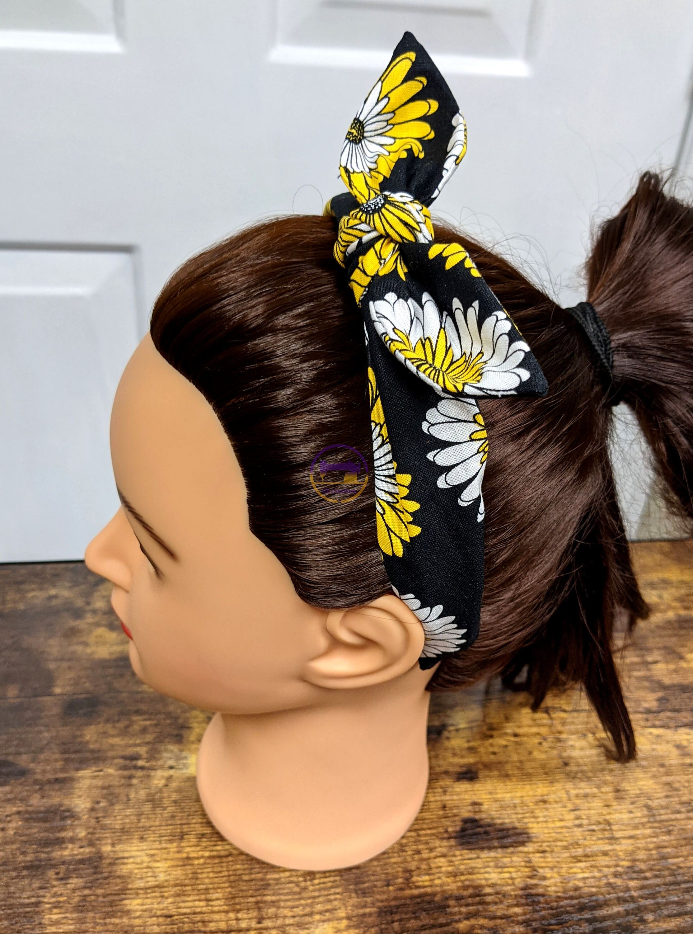 Black Flower Print Headband Flower Headband Top Knot - Etsy 日本
