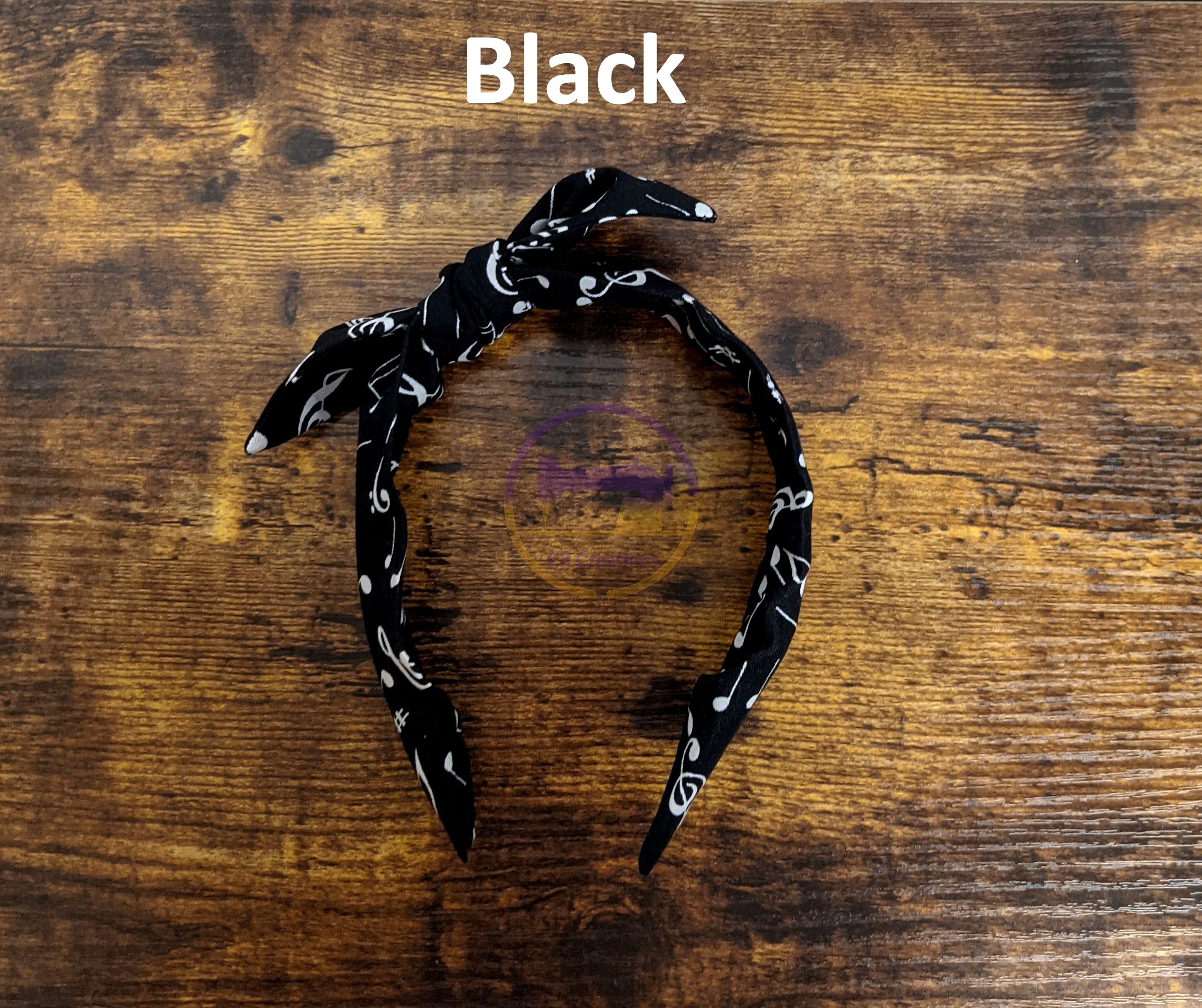 Music Notes Print Headband Rockabilly Headband Top Knot - Etsy