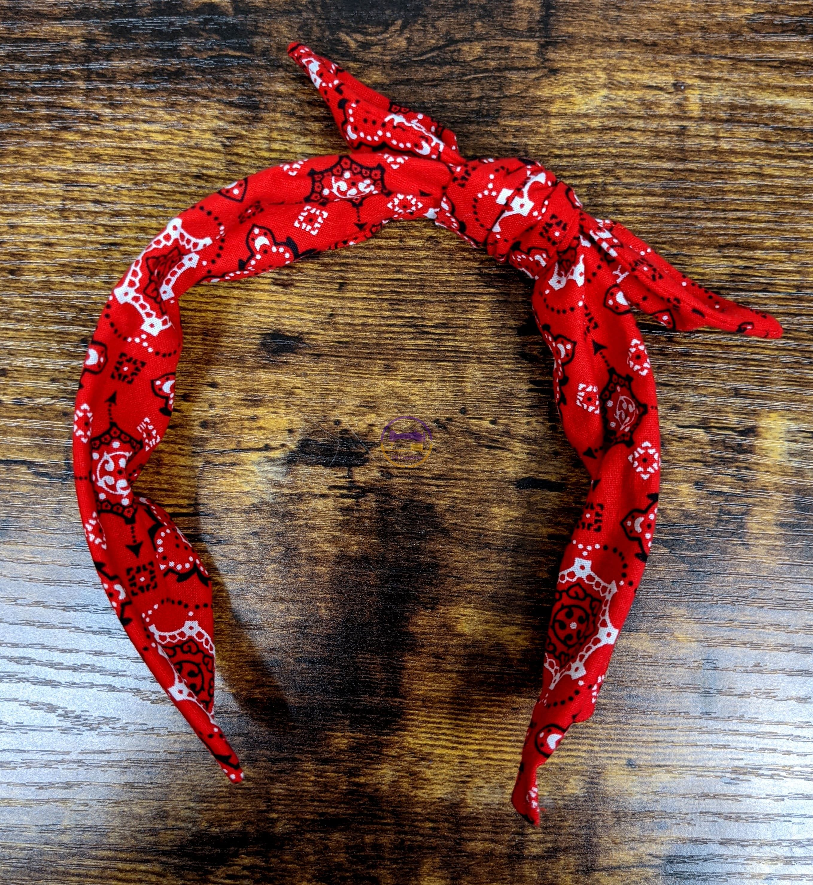 Red Bandana Print Headband, Red Bandana Headband, Bandana Headband ...