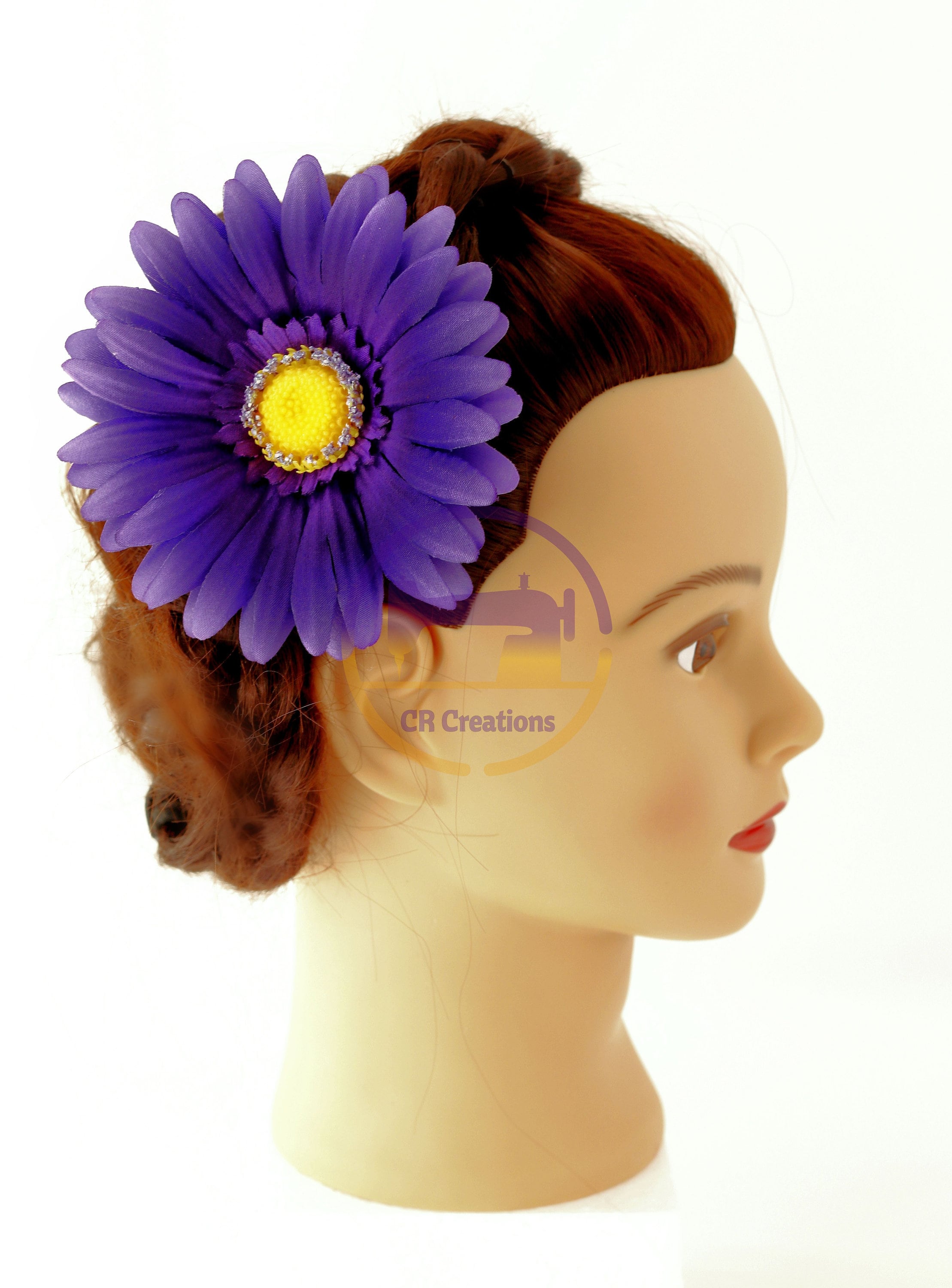Purple Gerbera Daisy Hair Clip, Flower Hair Clip, Silk Flower Hair Clip ...