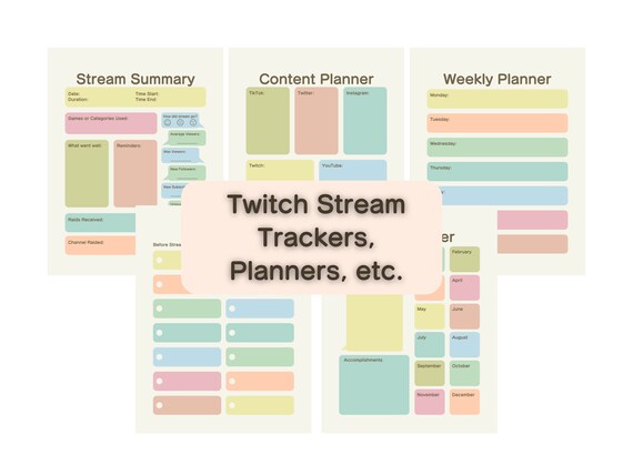 Twitch Tracker / Twitch Planner / Twitch Stream Summary / | Etsy Ireland