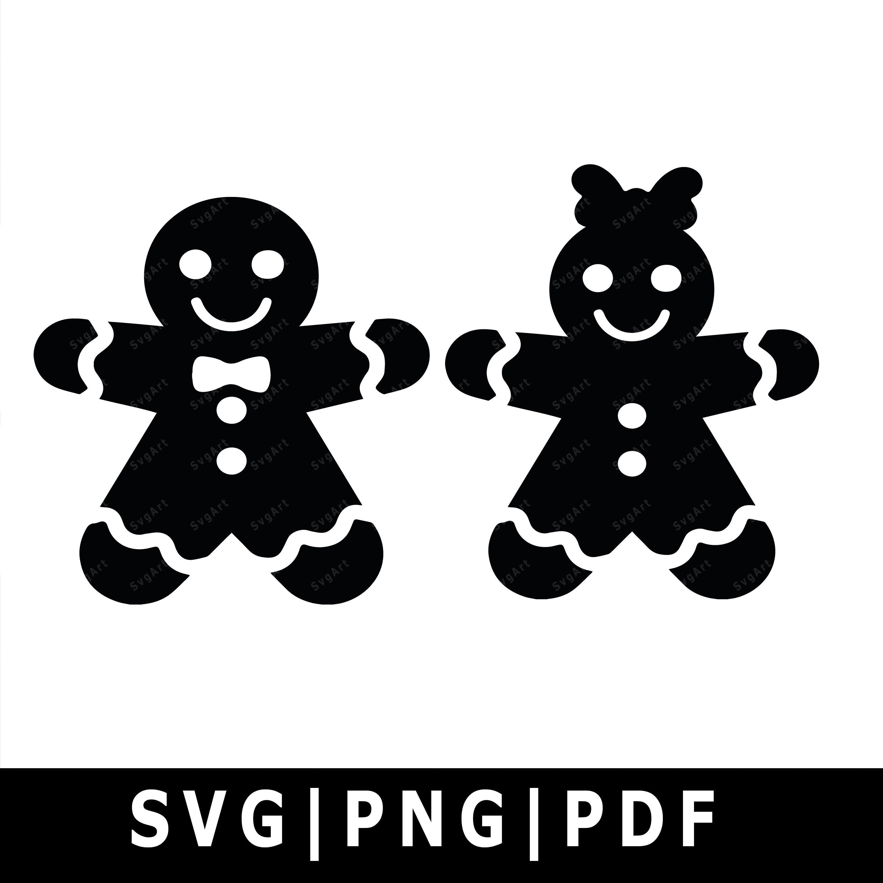 Gingerbread Man SVG Bundle PNG PDF Cricut Silhouette | Etsy