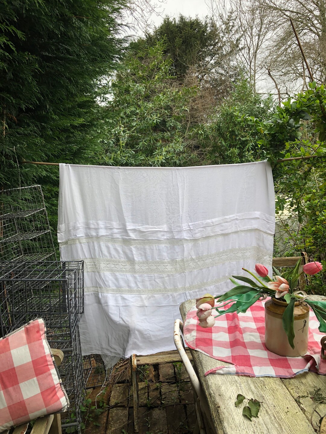 Antique French Muslin Curtain - Etsy