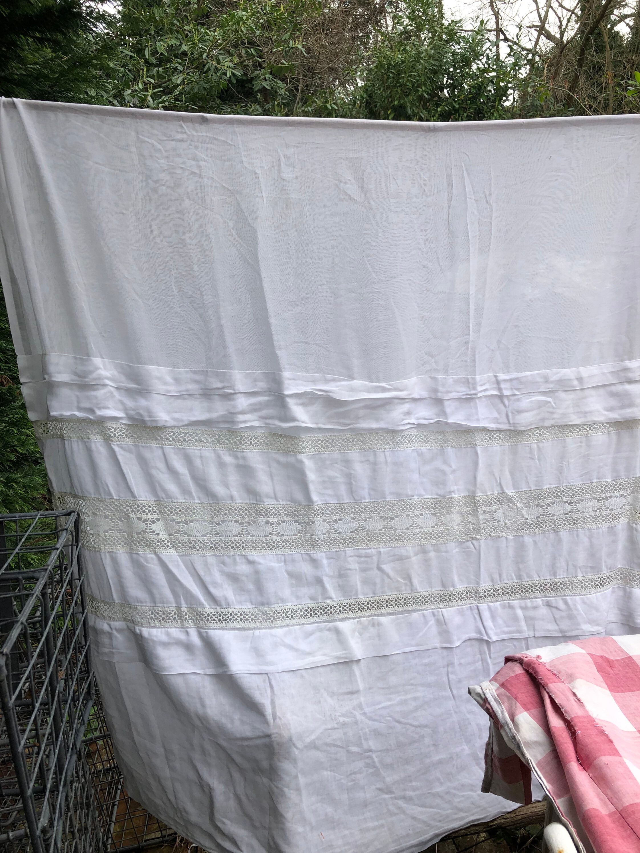 Antique French Muslin Curtain - Etsy UK