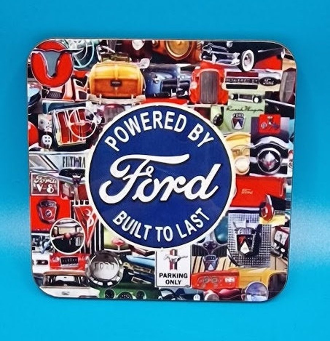 Powered by Ford Built to Last Printed Coaster, Ford Car, Mechanic ...