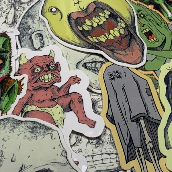 Creepy Stickers - Etsy