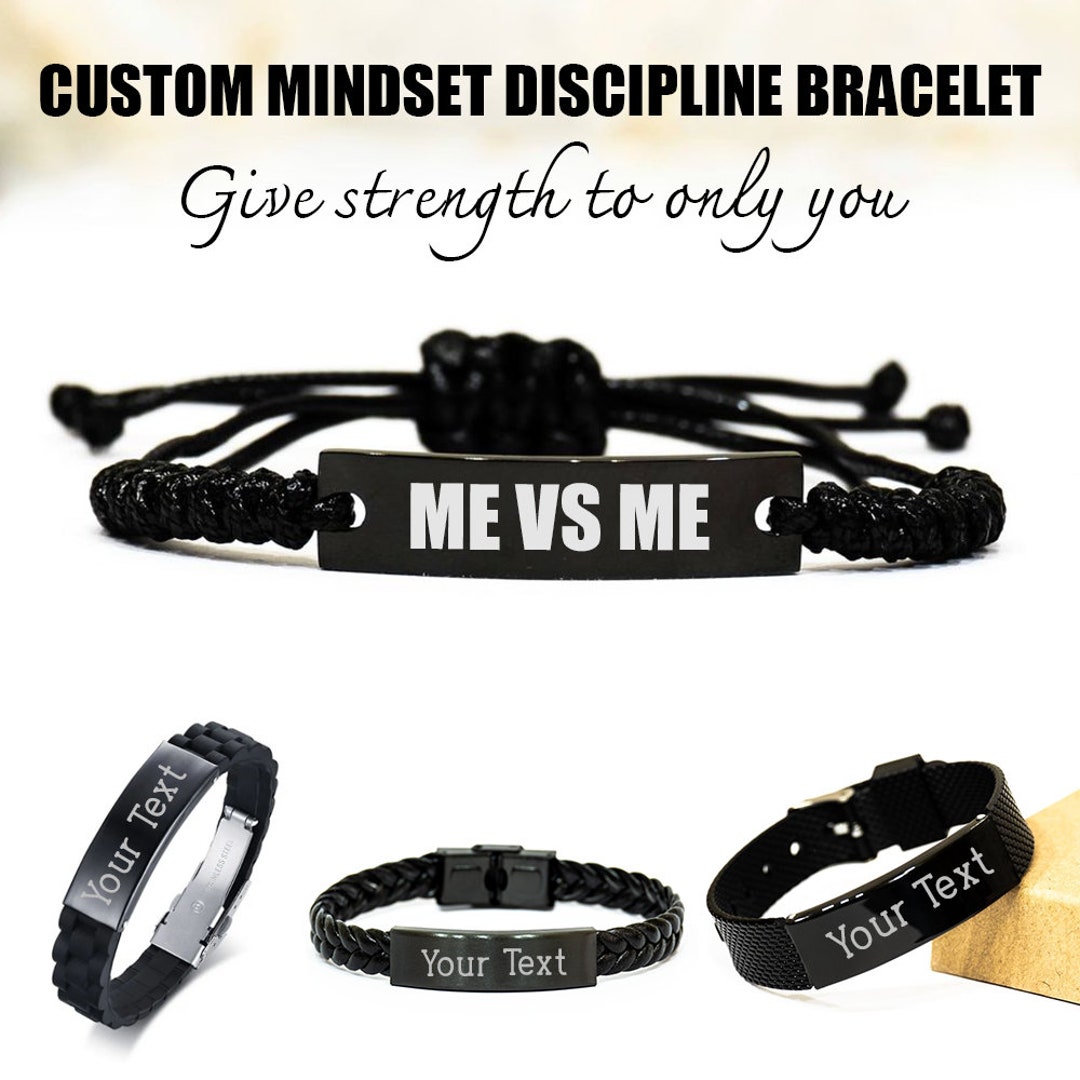 Custom Motivational Bracelet -personalized Mindset Wristband - Self ...