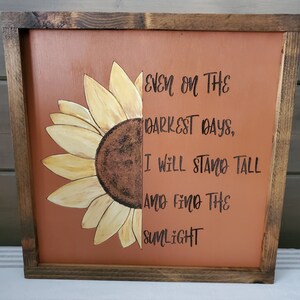 Sunflower Wood Sign Inspirational Sign Farmhouse Style Decor ...