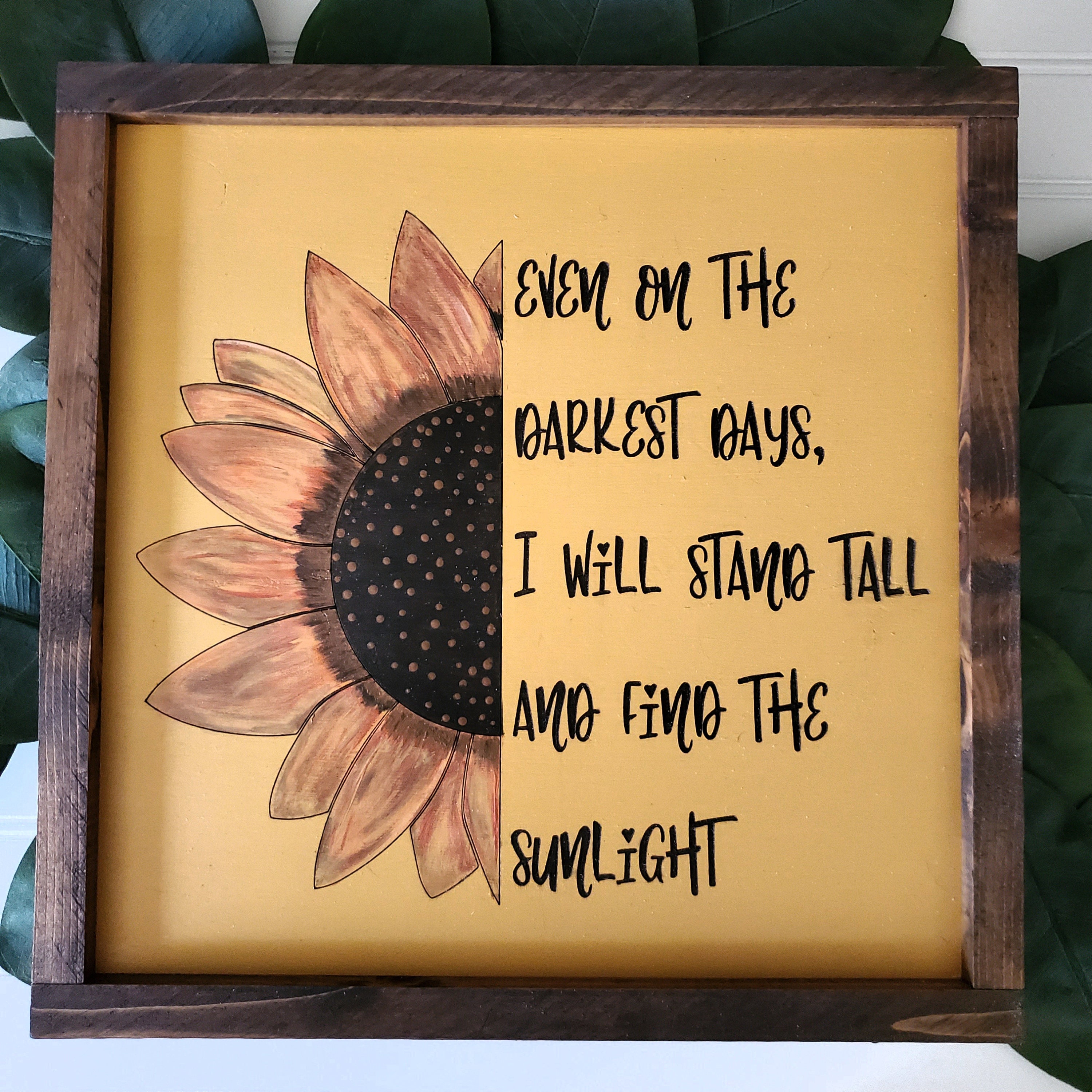 Sunflower Wood Sign Inspirational Sign Farmhouse Style | Etsy