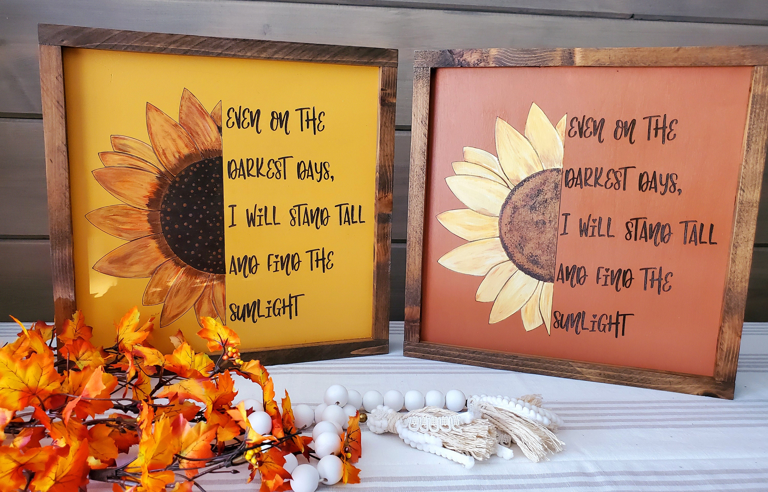 Sunflower Wood Sign Inspirational Sign Farmhouse Style | Etsy