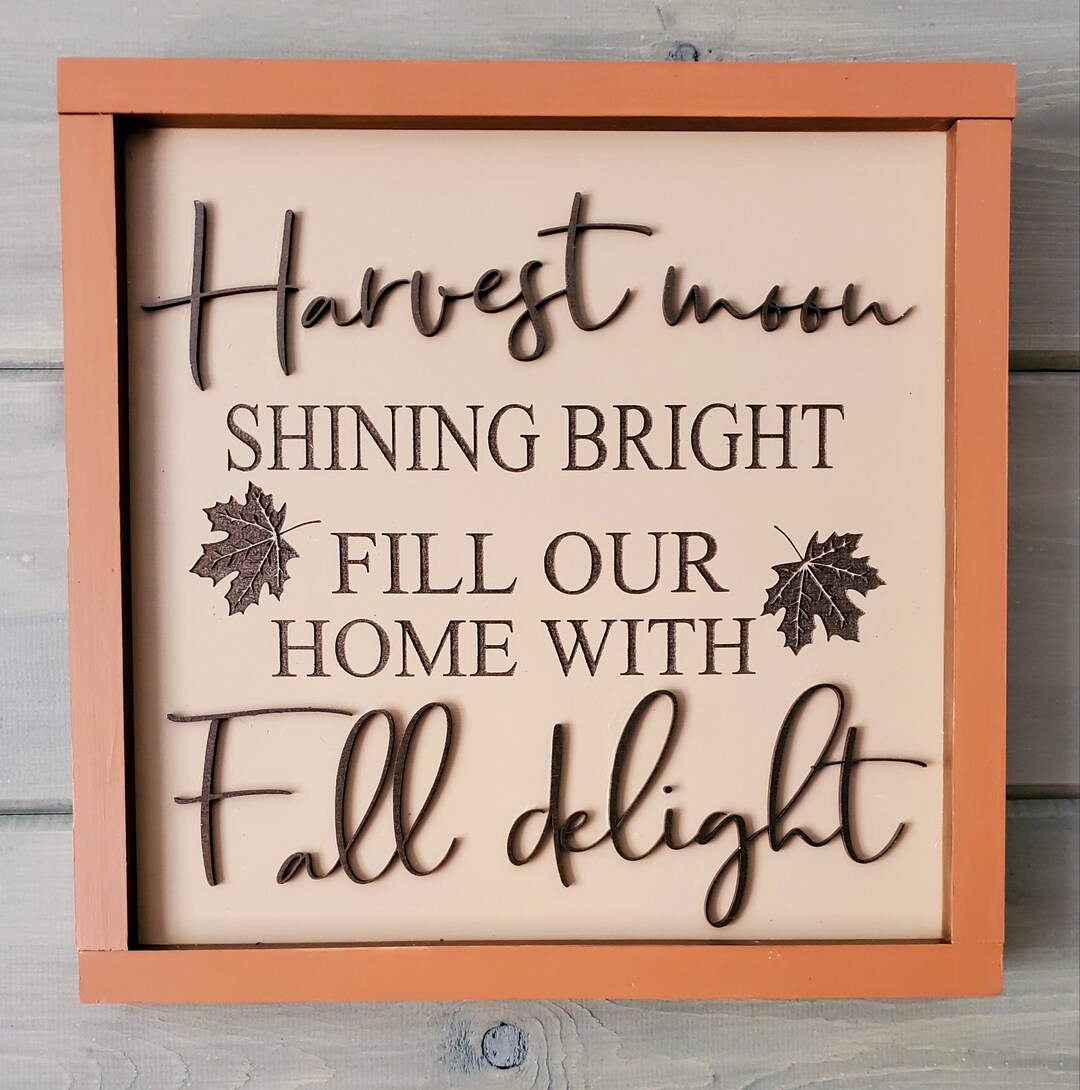 Fall Harvest Sign, Autumn Signs, Harvest Moon, Fall Wall Décor, Gifts ...