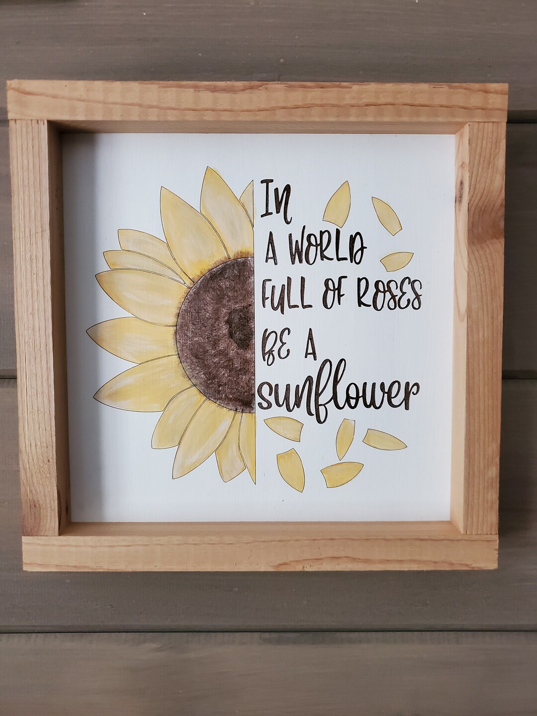 Sunflower Wood Sign| Farmhouse Style Décor| Inspirational Quote Wall ...