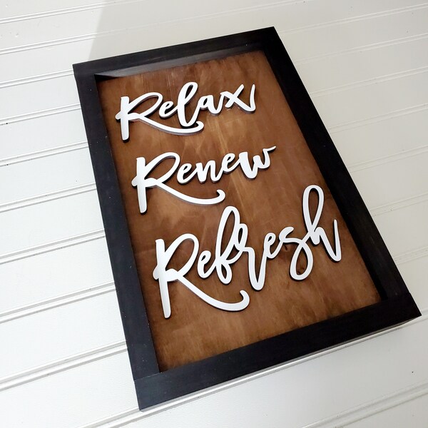 Relax Refresh Renew Sign - Etsy