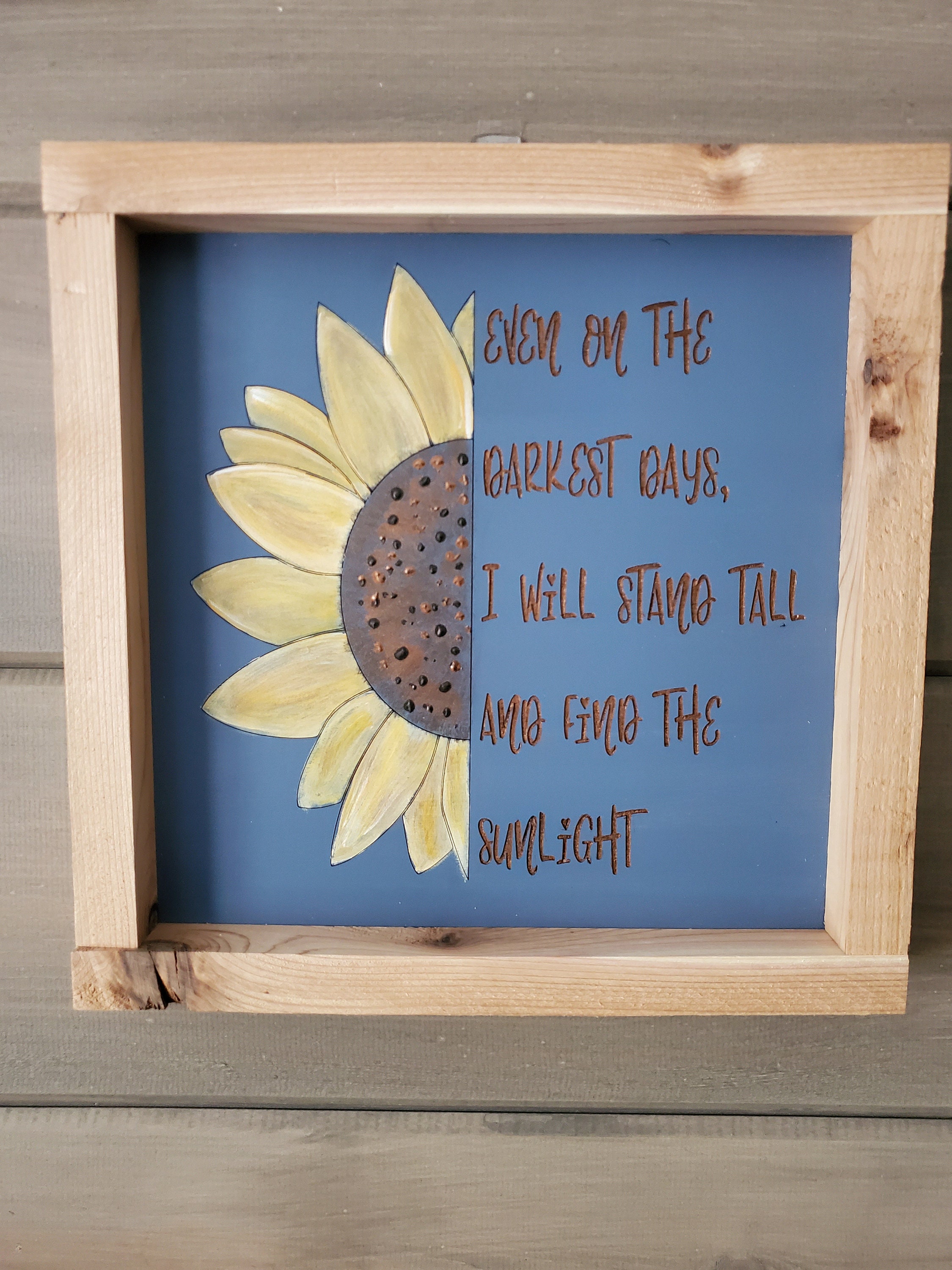 Sunflower Wood Sign Inspirational Sign Farmhouse Style | Etsy