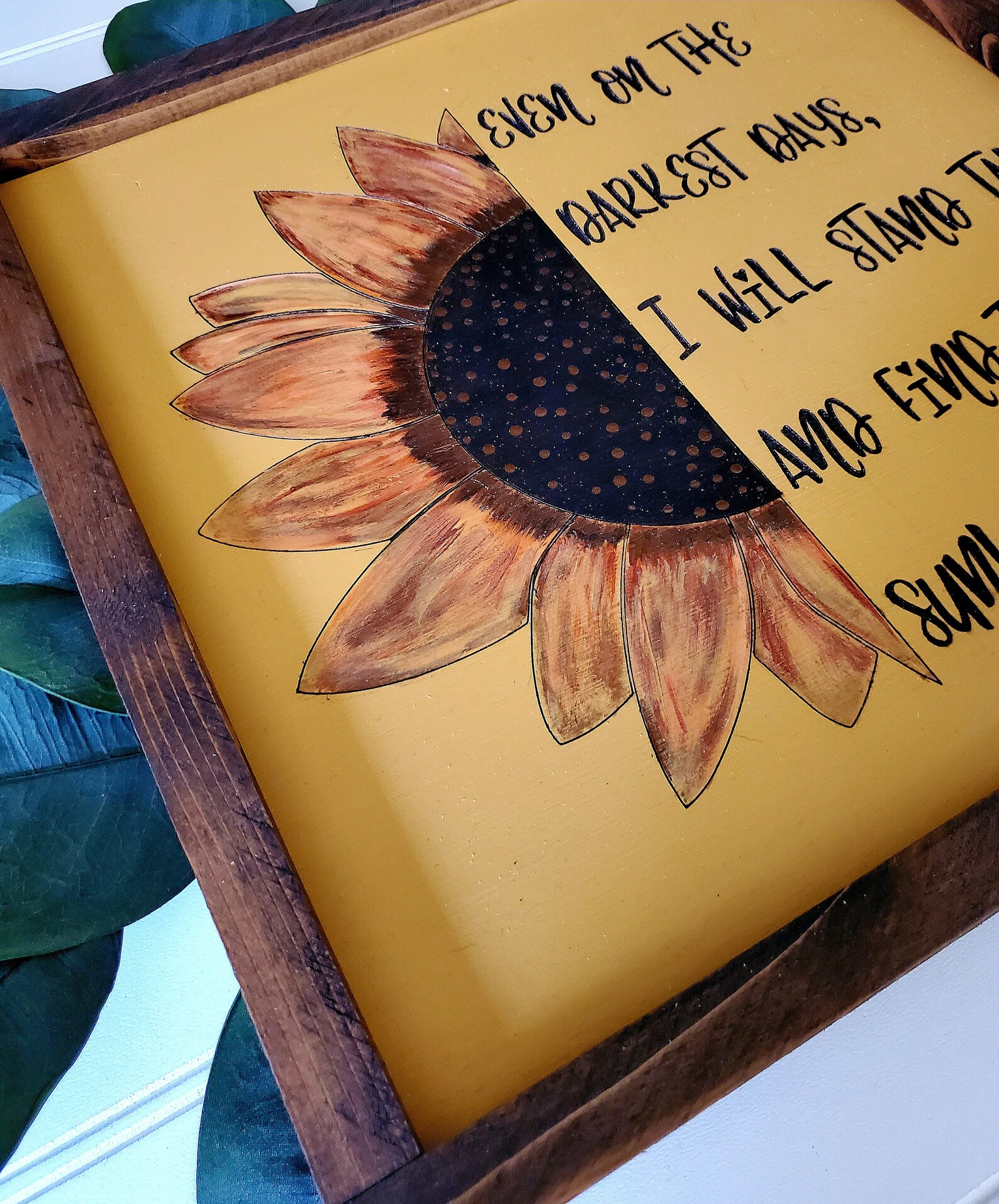 Sunflower Wood Sign Inspirational Sign Farmhouse Style | Etsy