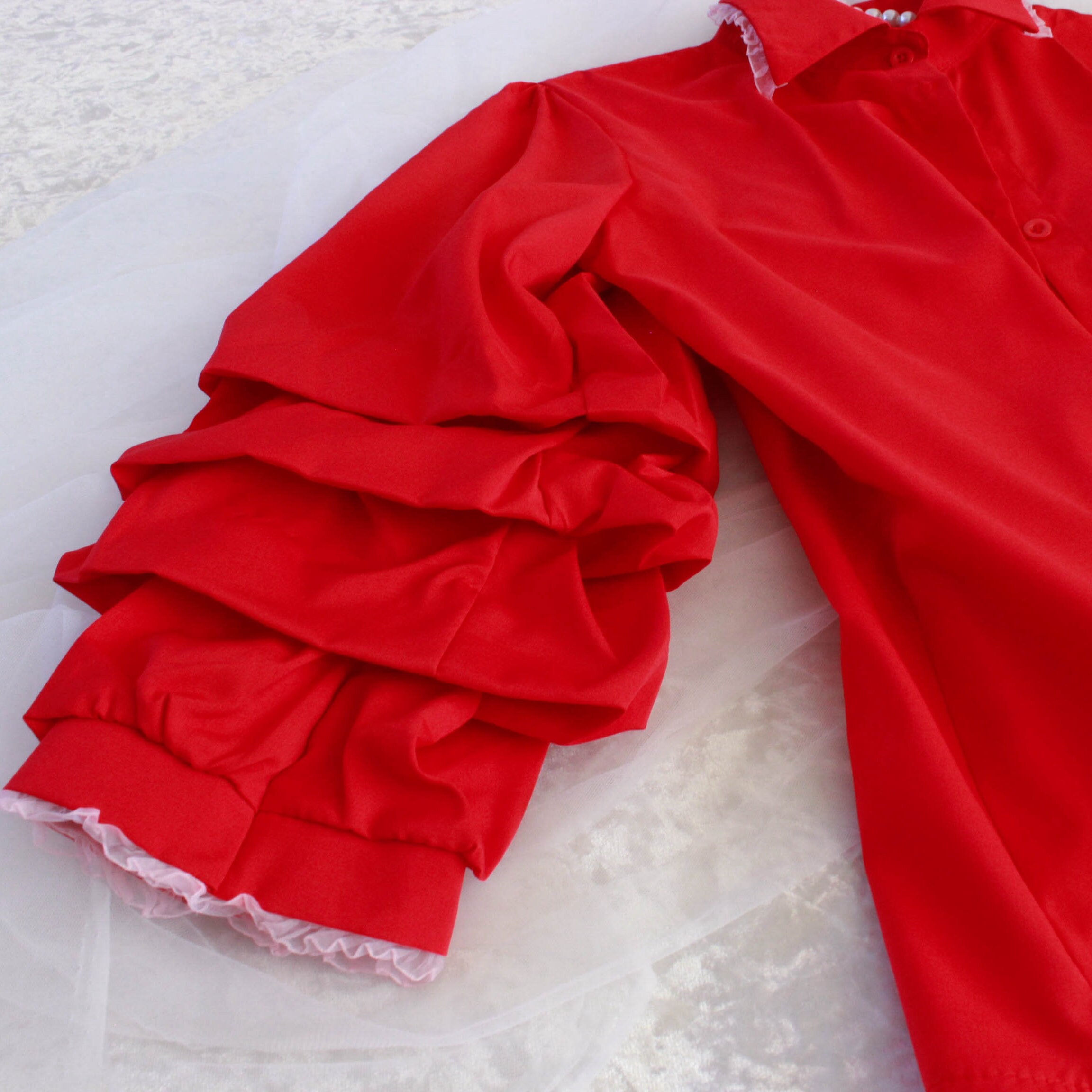 Balloon Sleeves Blouse With Ruffles - Etsy