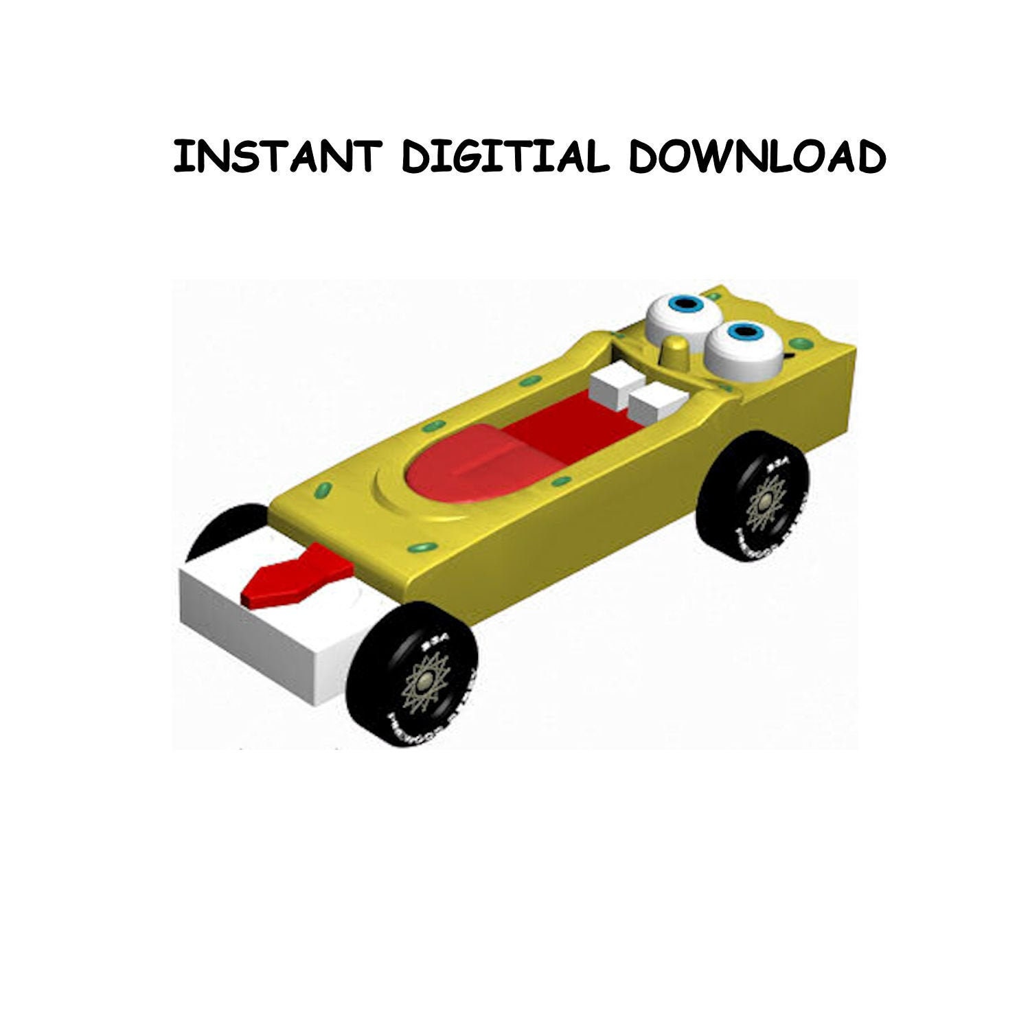 Spongebob Pinewood Derby Car Design Plan With Cut out Australia 