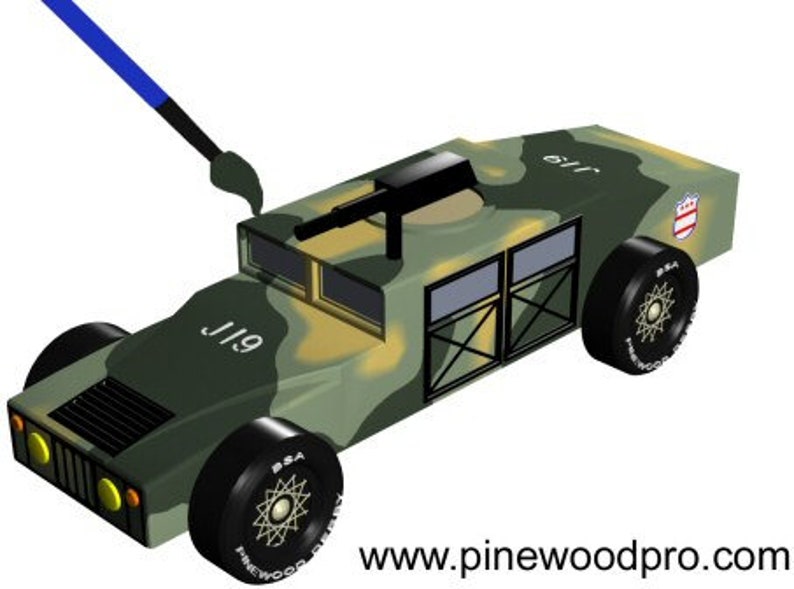 Army Humvee Pinewood Derby Car Design Plan With Cut out Etsy Australia