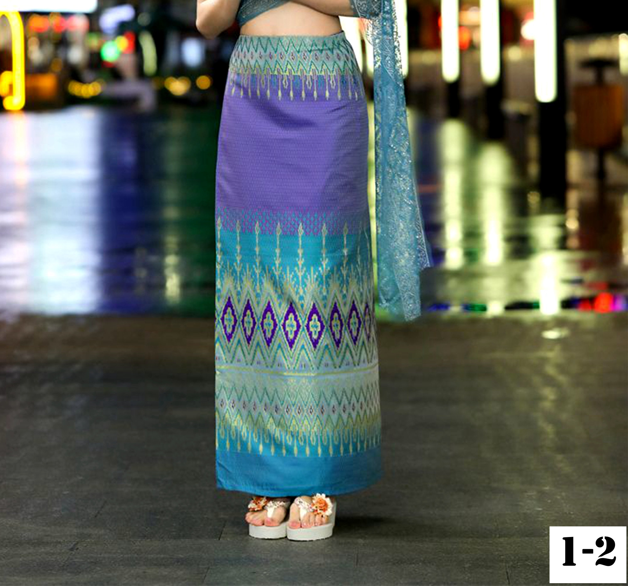 Traditional Thai Sarong Wrap, Free Size Wrap Sarong Skirt Thai Dress, A ...