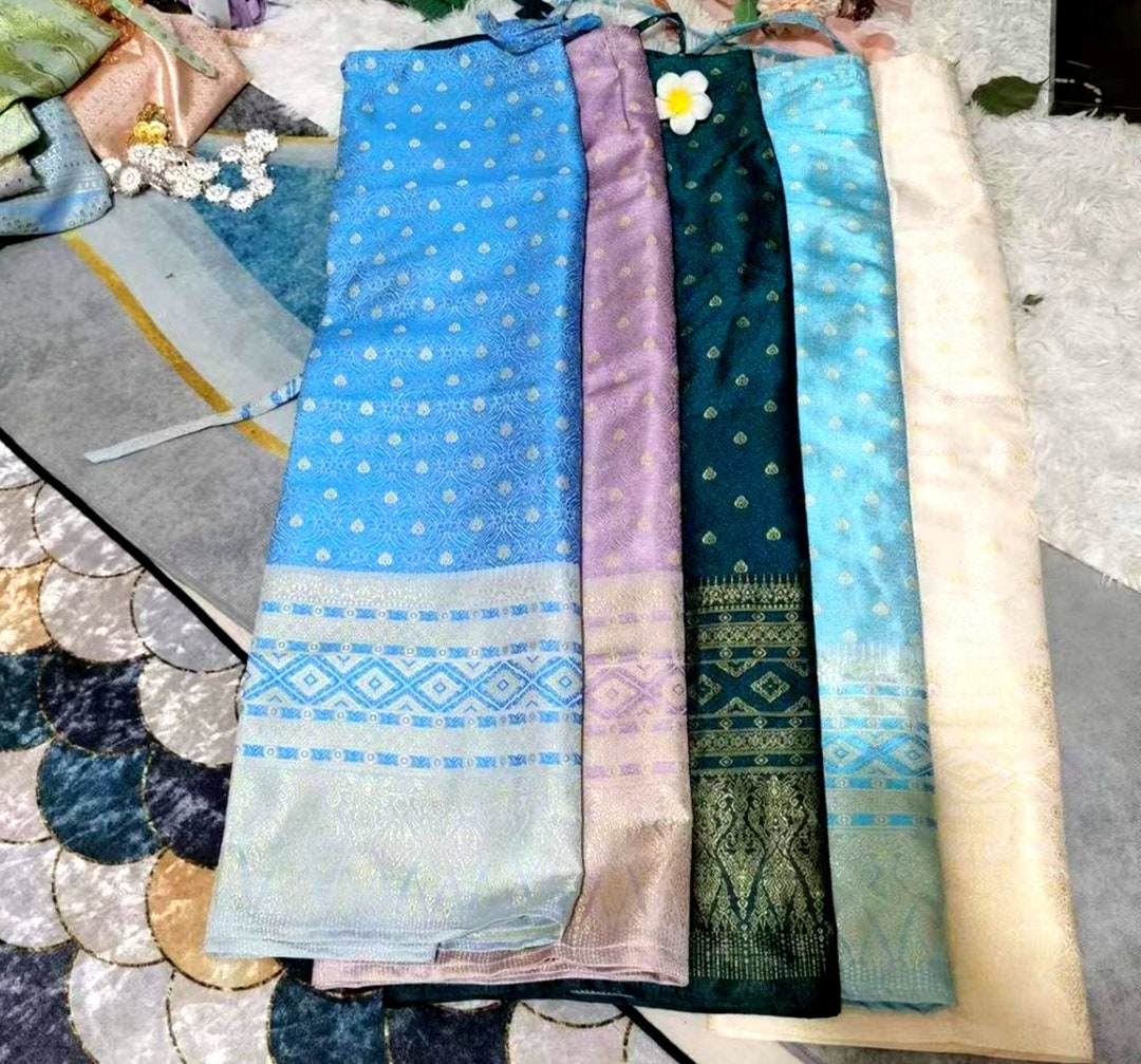 Traditional Thai Sarong Wrap, Free Size Wrap Sarong Skirt Thai Dress, A ...