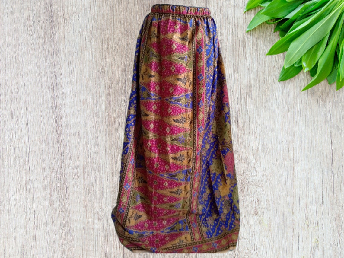 Bali Style Dress, Batik Sarong Wrap Long Skirt / Summer Colorful ...