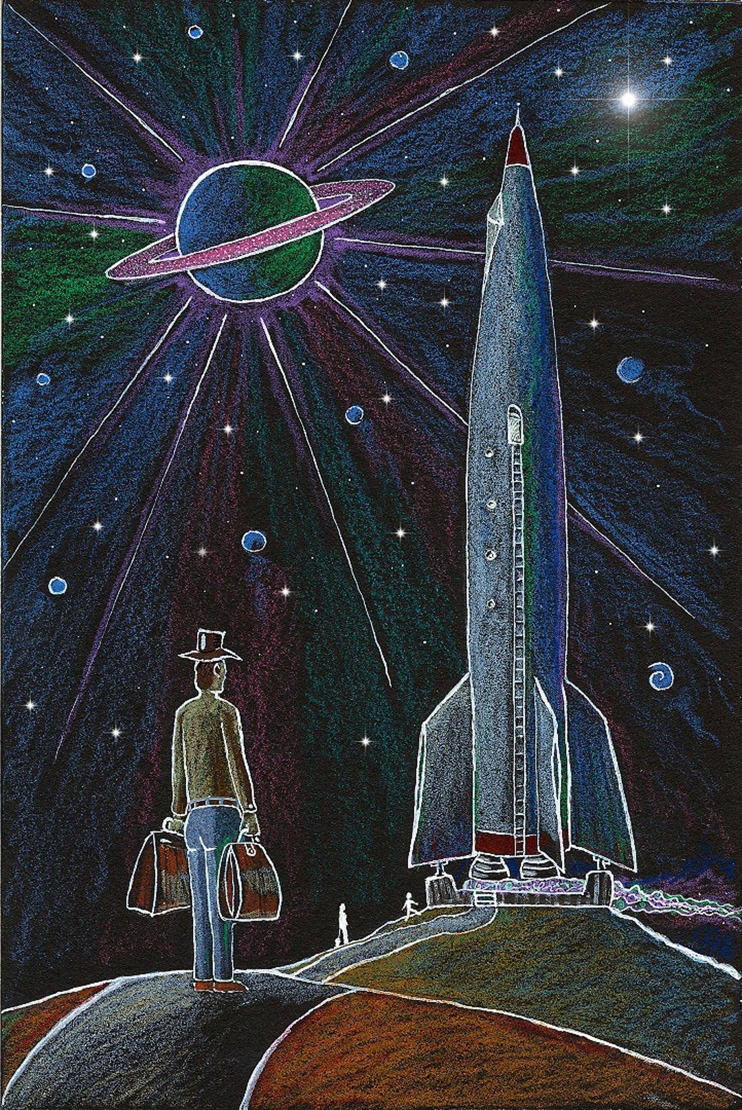 Retro Spaceship “packed and Ready to Go - Framed Digital Print ...