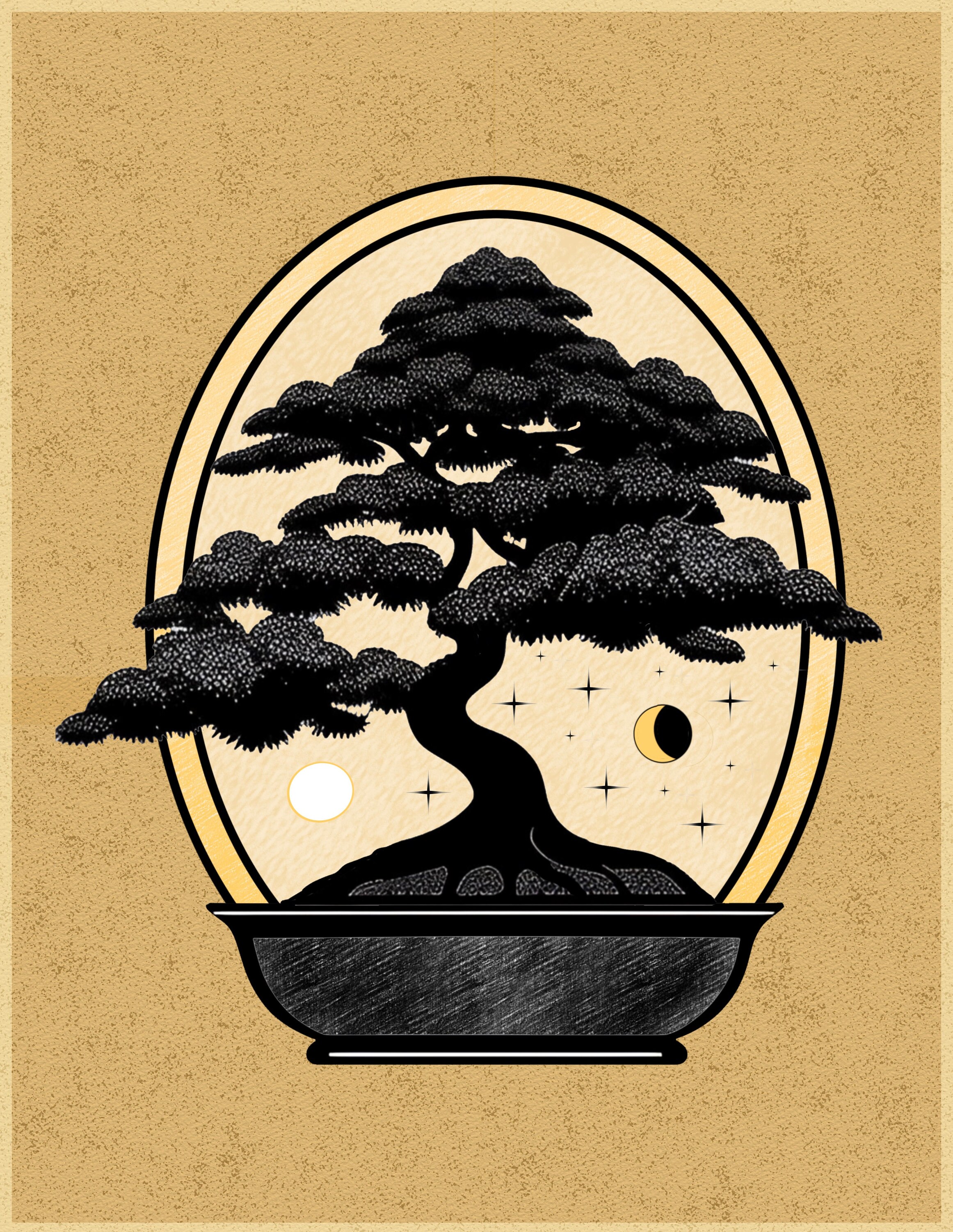 Bonsai - Romantic Silhouette Art Print - Etsy