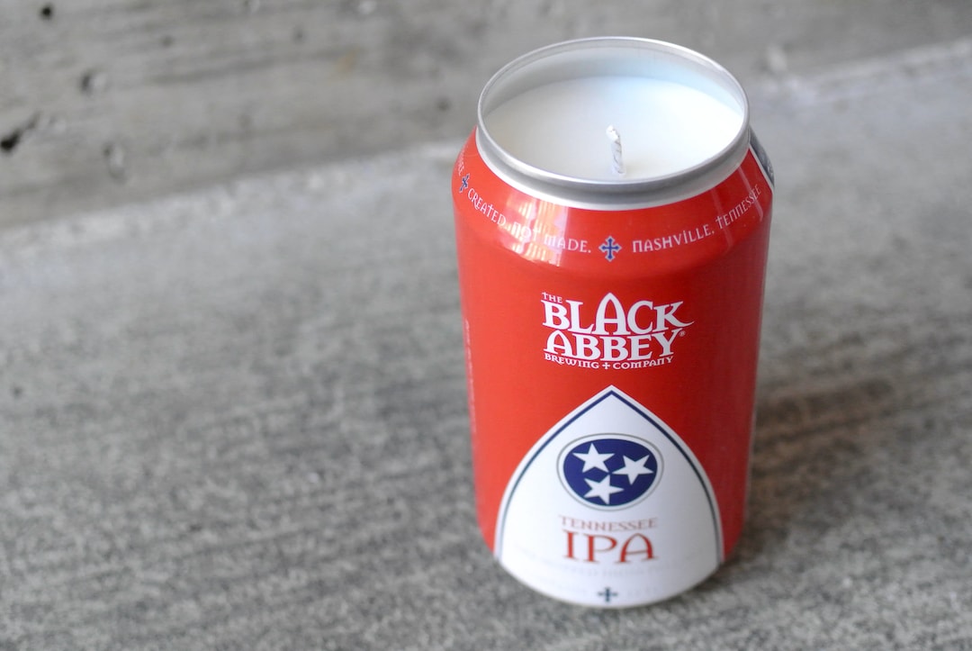 Black Abbey Tennessee IPA Beer Can Candle, Apple Spice Scent, Hand ...