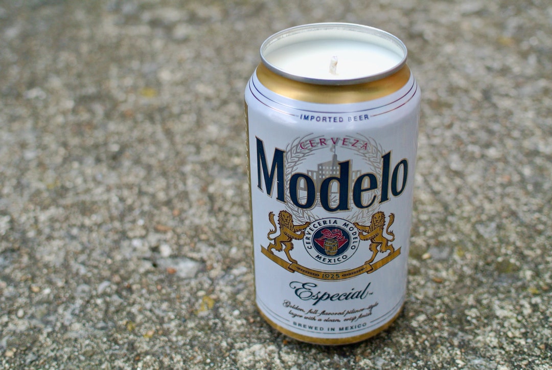 Handmade Modelo Beer Can Candle: Amber Driftwood Scent - Etsy