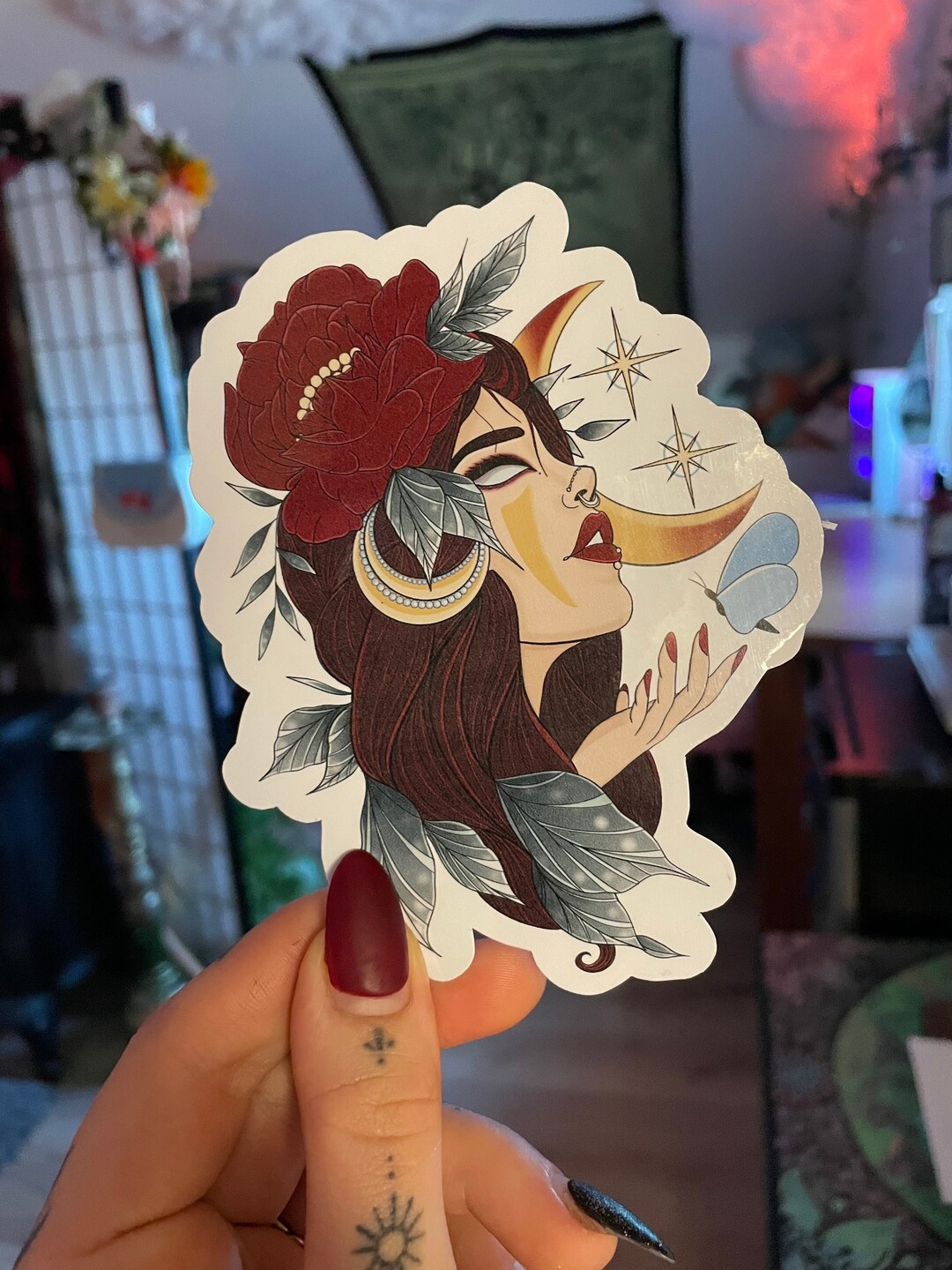 Neotraditional Goddess Laminated Sticker - Etsy