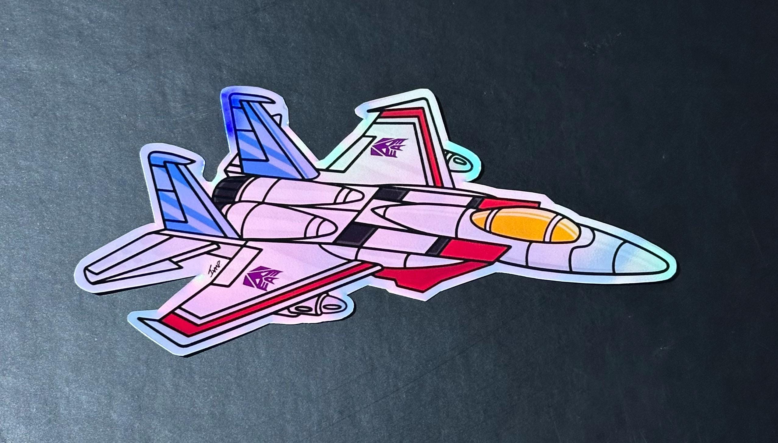 Starscream Holographic Sticker 1980s Retro Style Pc Laptop Skateboard ...