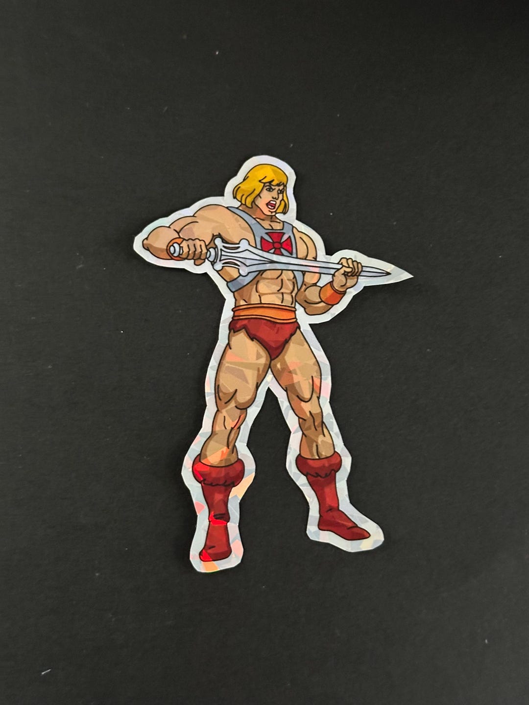 MOTU He Man Retro Flake Style Holographic Sticker Laptop, Pc, Vehicle ...